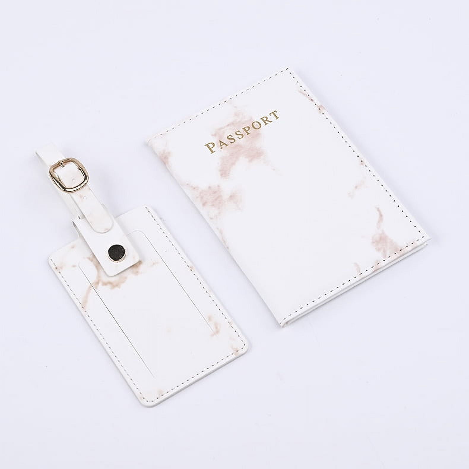PU marble Passbook set Passbook holder luggage tag boarding pass set ...