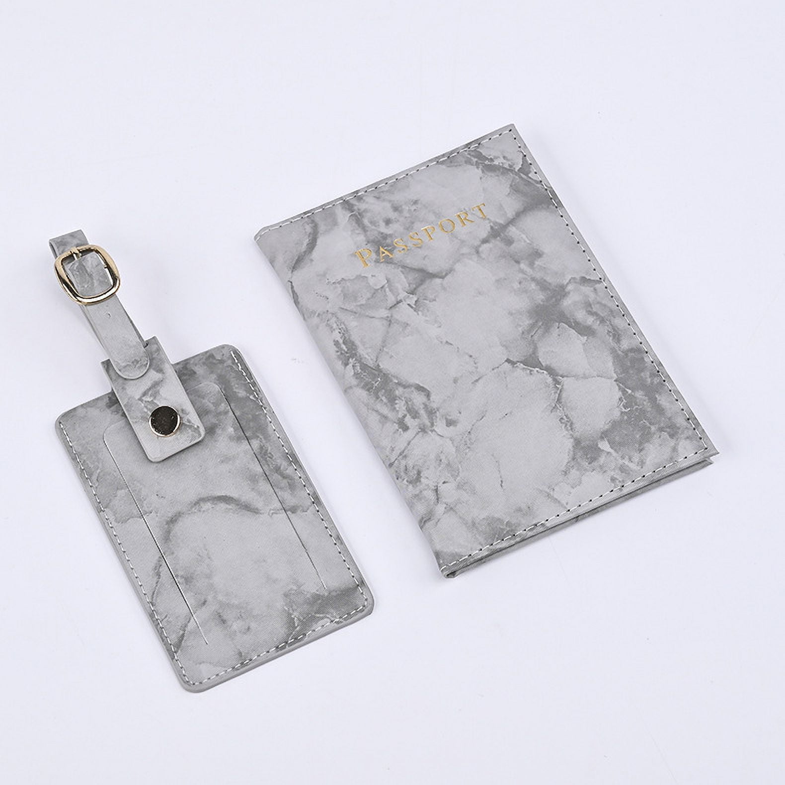 PU marble Passbook set Passbook holder luggage tag boarding pass set ...