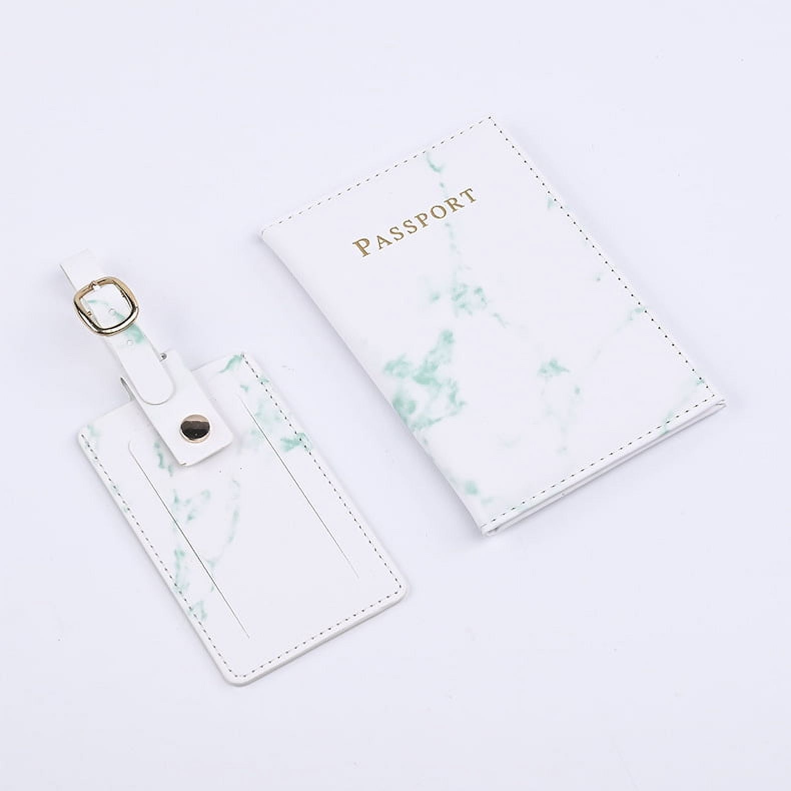 PU marble Passbook set Passbook holder luggage tag boarding pass set ...