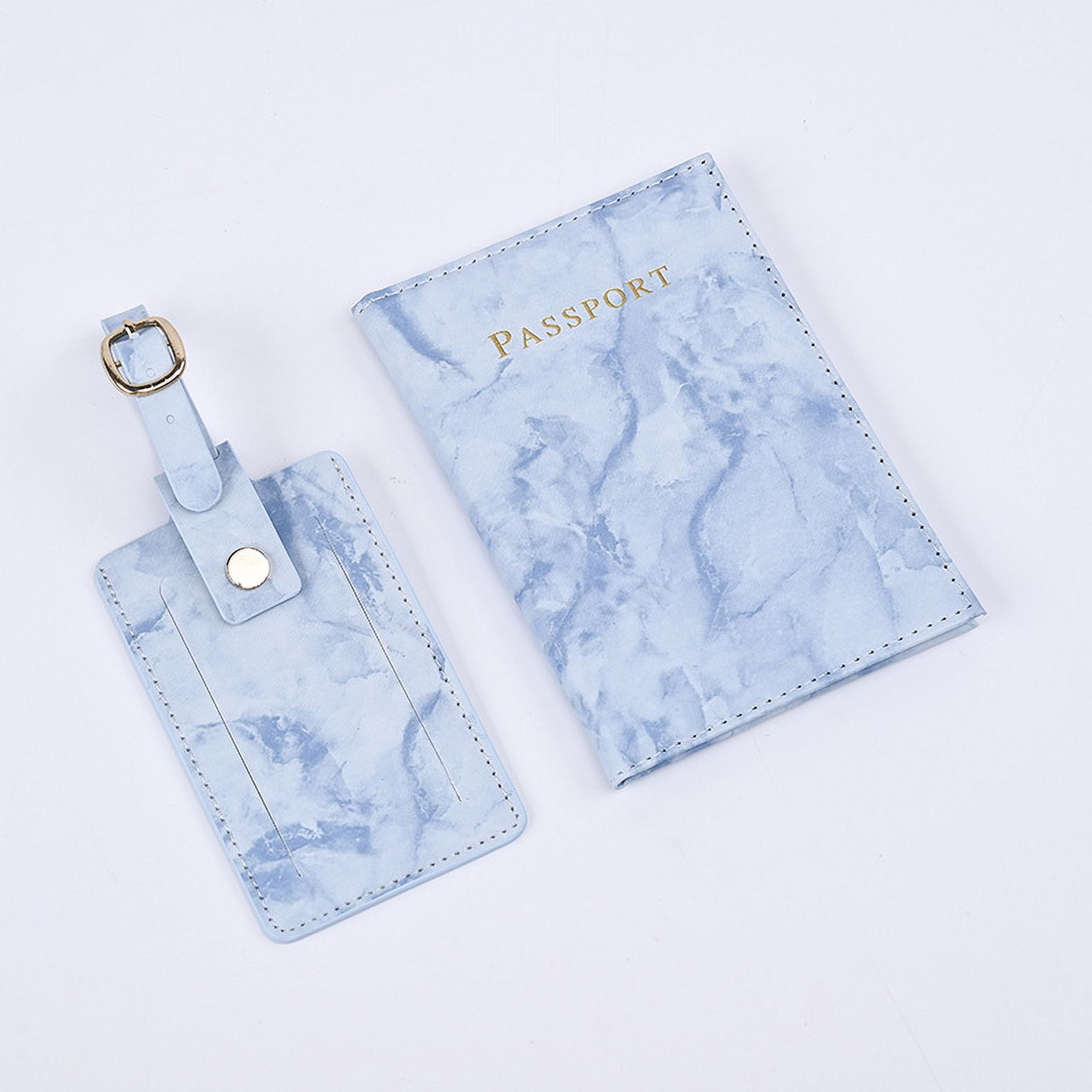 PU marble Passbook set Passbook holder luggage tag boarding pass set ...