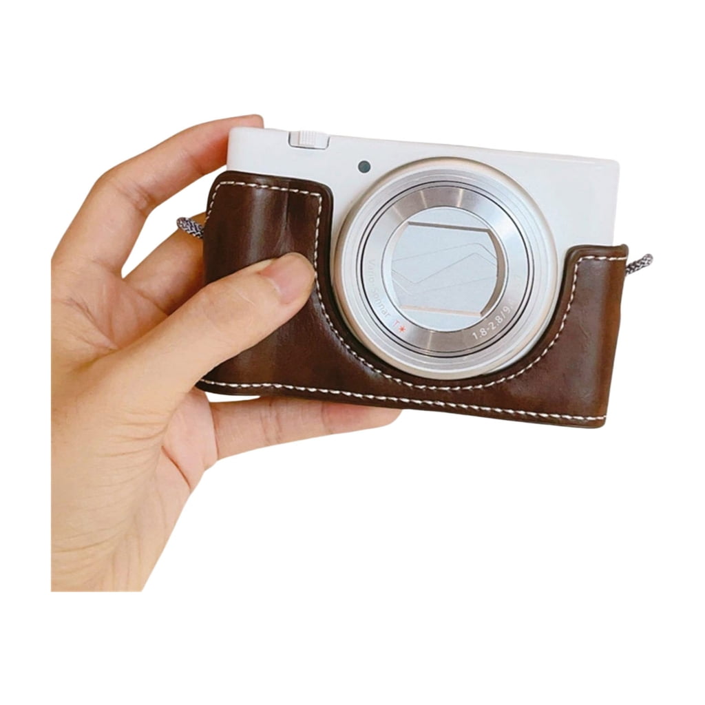 PU1eatherHalf Case for ZV1 Camera Offers Secure Fit and Easy Tripod ...