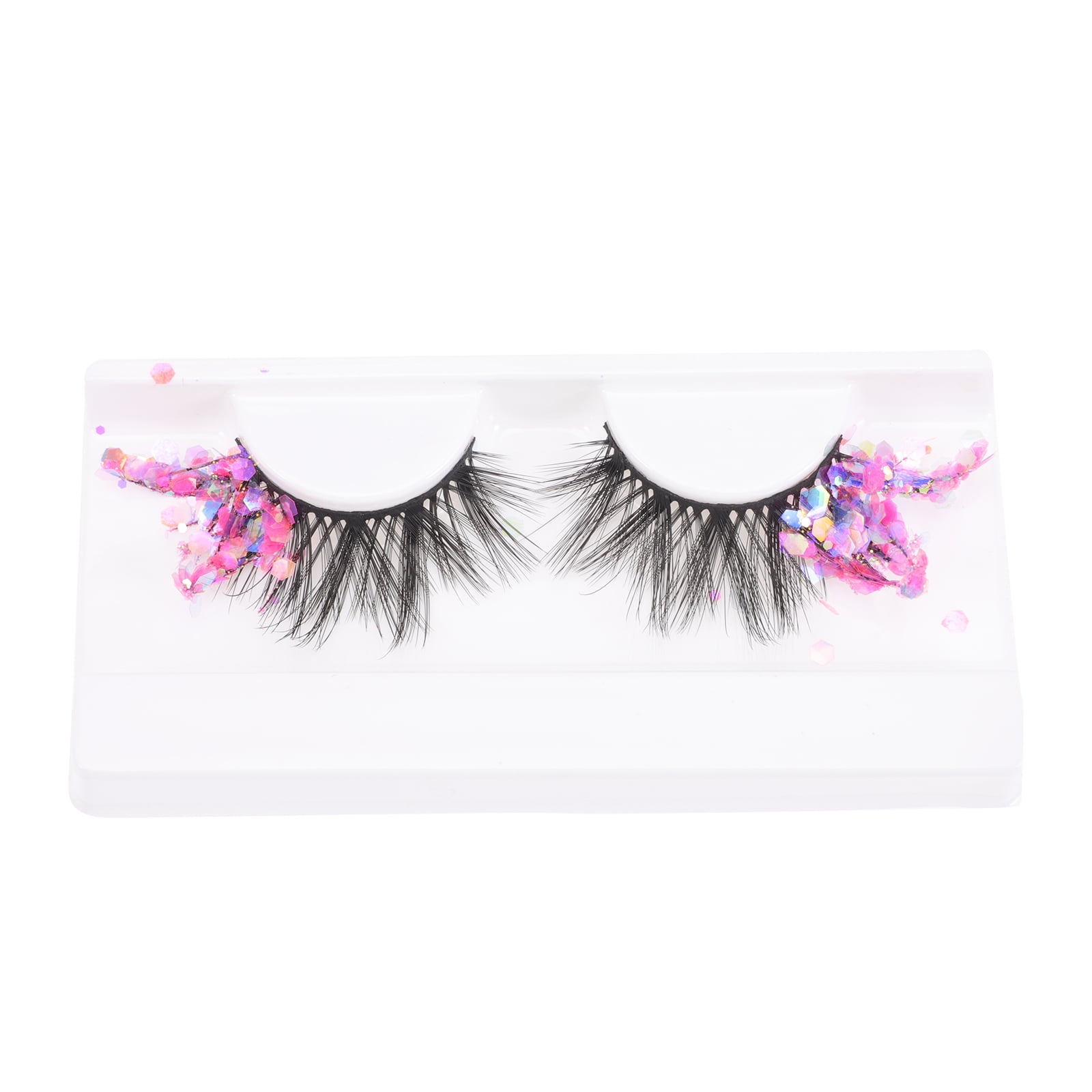 PUBERT 1 Pair Dramatic Fake Eye Lashes Glitter Eyelashes Decorative ...