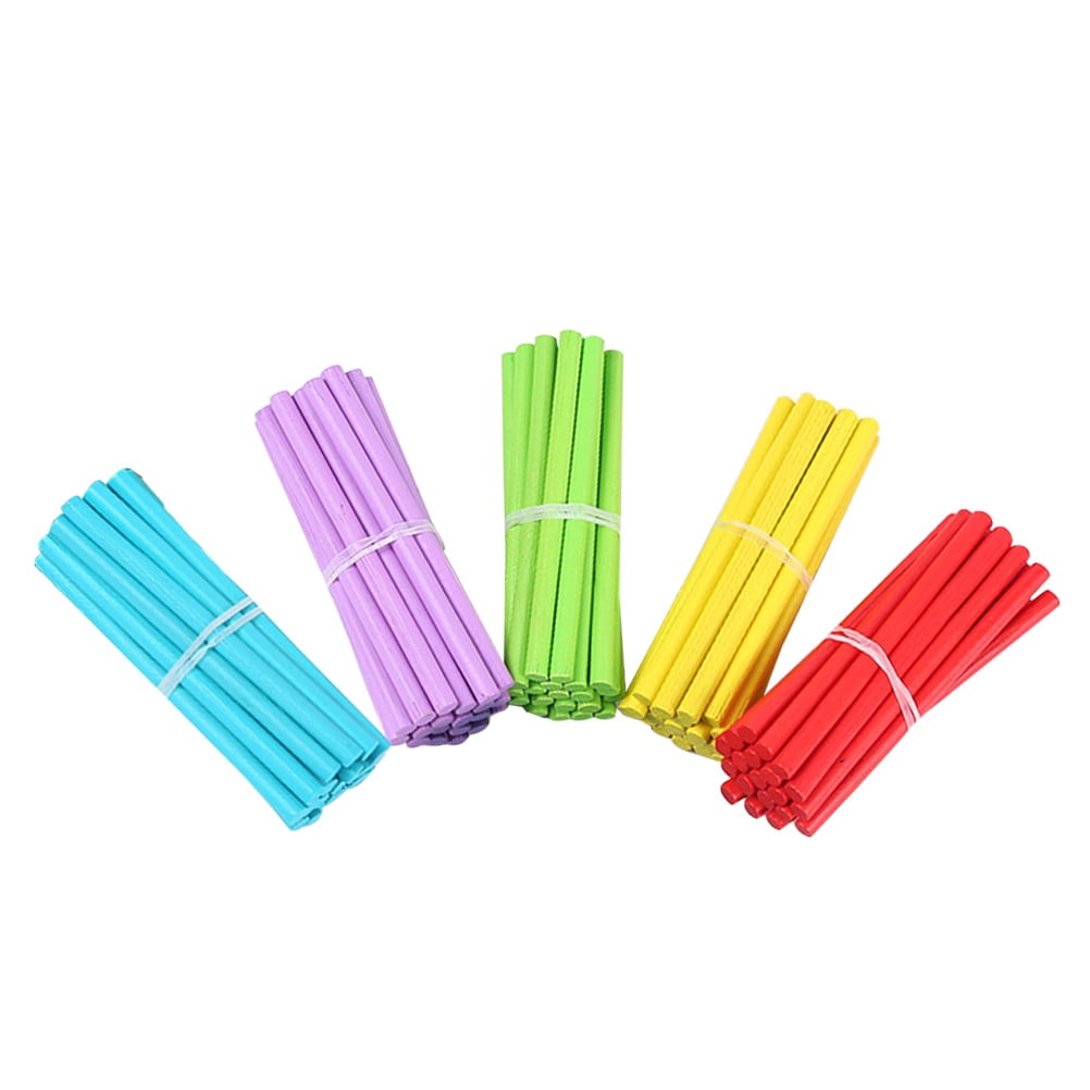 PUBERT 100pcs Colorful Math Manipulatives Math Wooden Counting Sticks ...