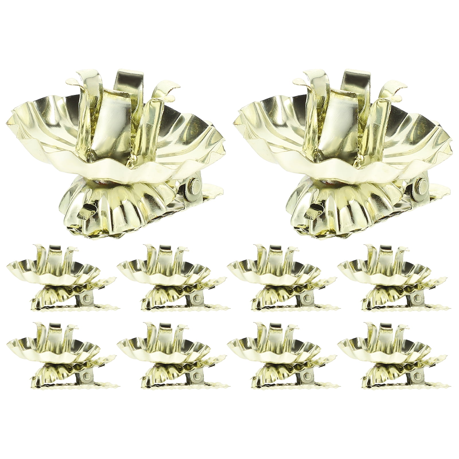 HONMEET Golden Iron Christmas Tree Candle Clips 10pcs Decorative Simple ...