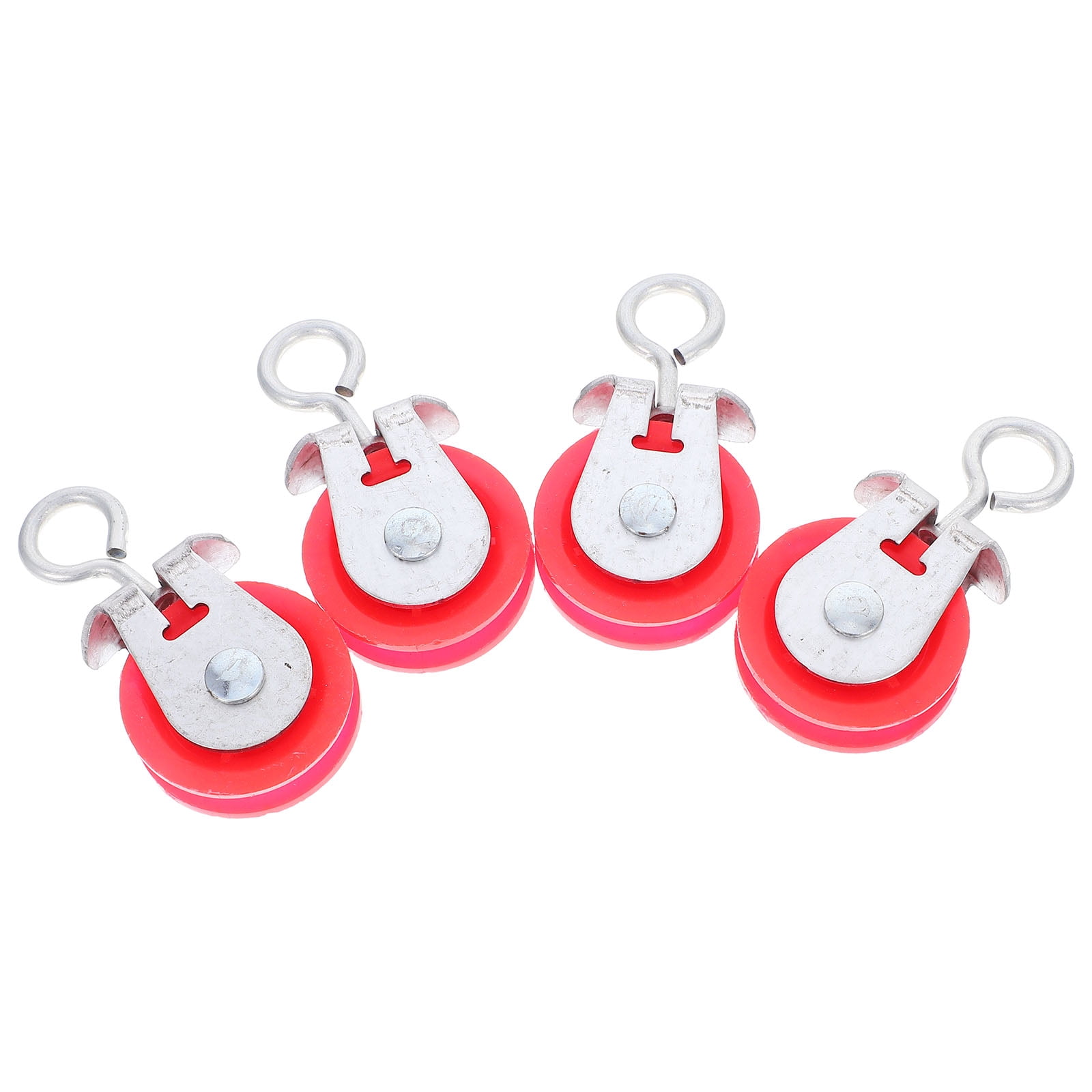 HONMEET Red Metal Pulley with ABS Wheel for Heavy Duty Lift and ...