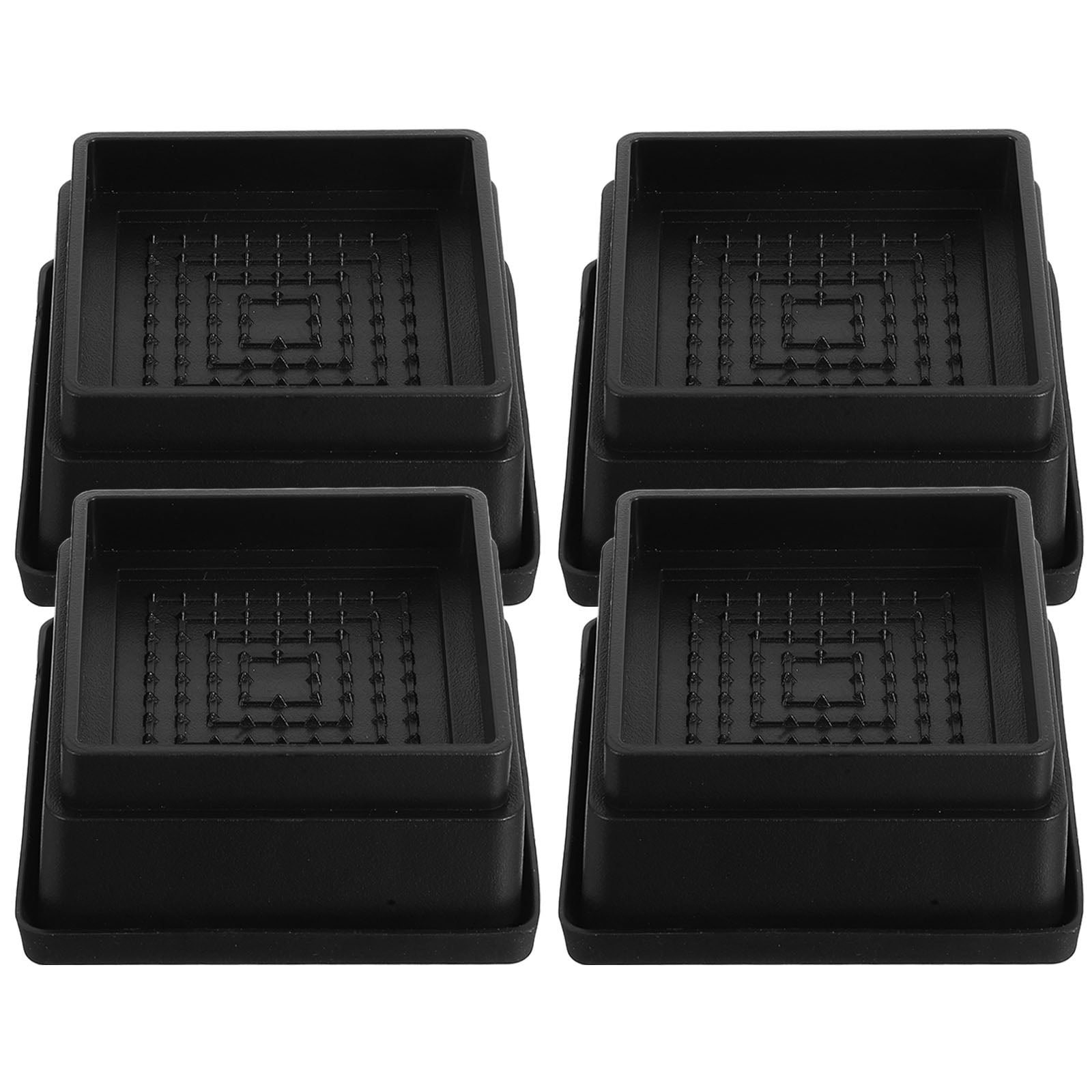 Hemoton Black Rubber Furniture Risers with Stackable Design and Non ...