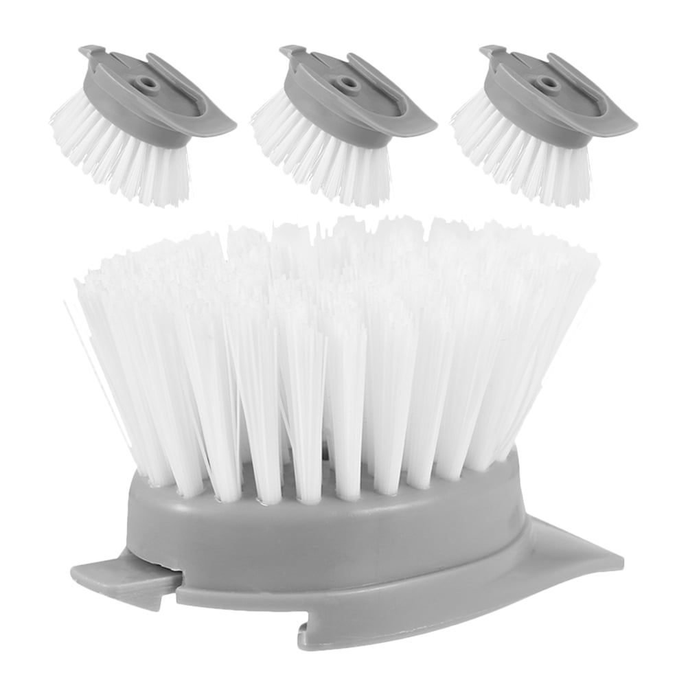 HONMEET Grey Plastic Kitchen Scrub Brush Replacement 4 Pieces Cleaning ...