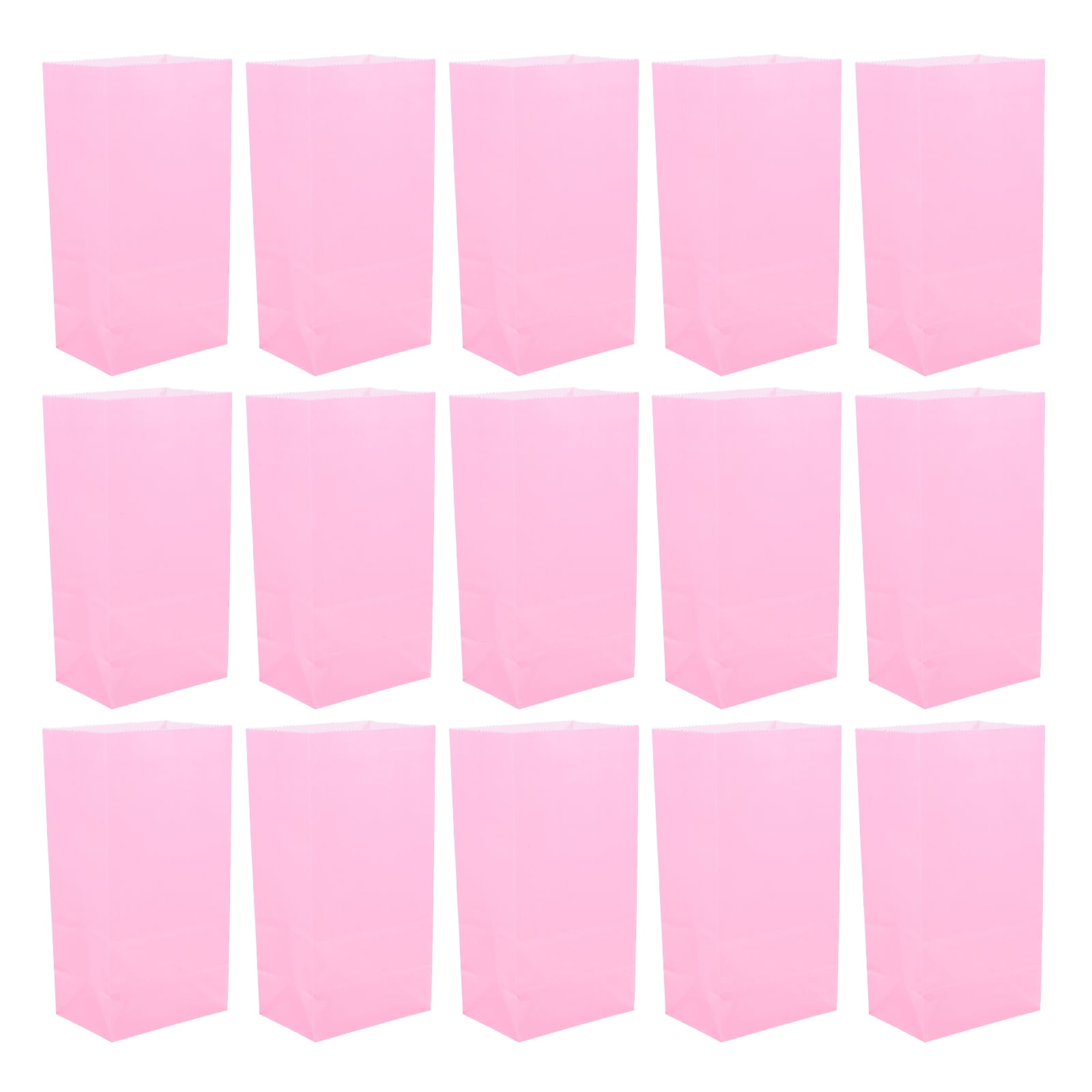 PUBERT 50pcs Party Goodie Bags Paper Lunch Bags Solid Color Paper ...