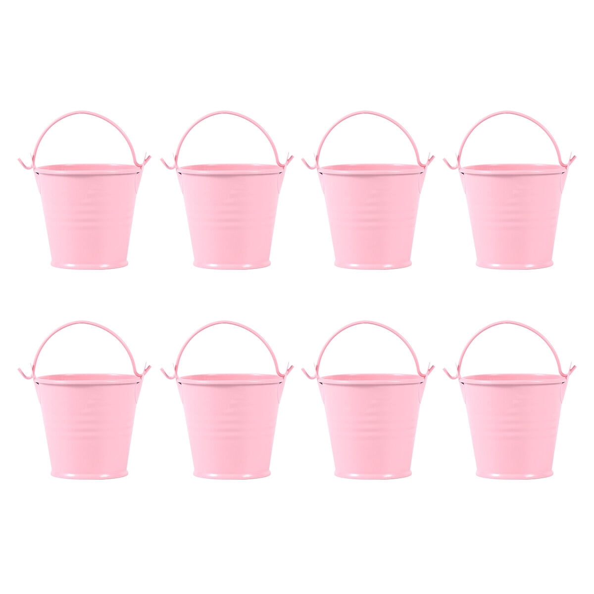 HONMEET Mini Iron Bucket Tinplate Pink 8pcs for Party Supplies ...