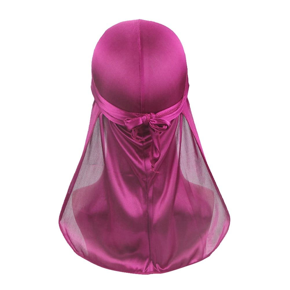 HONMEET silk headwrap Long Tail Turban Hat Red 1Set - Walmart.com