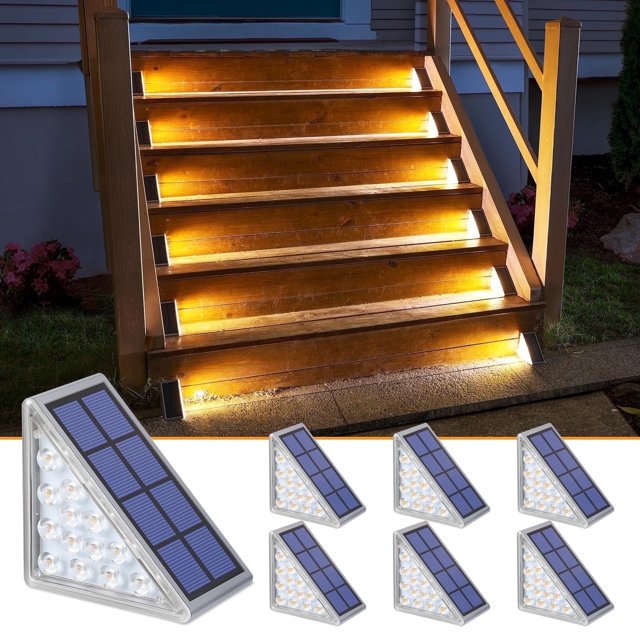 PUCACHI Solar Powered LED Step Lights, Waterproof IP67, Outdoor Accent ...