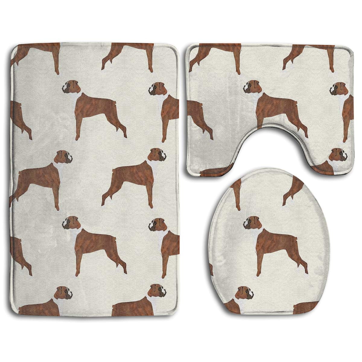 PUDMAD Boxer Dog Dog Lover Pet 3 Piece Bathroom Rugs Set Bath Rug ...