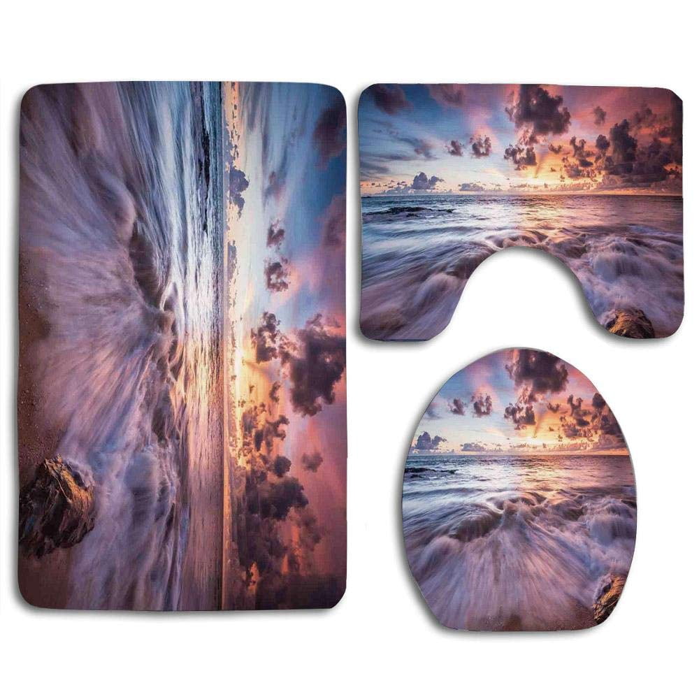 PUDMAD Coastal Sea Waves Rocks Dramatic Colorful Clouds on Beach at ...