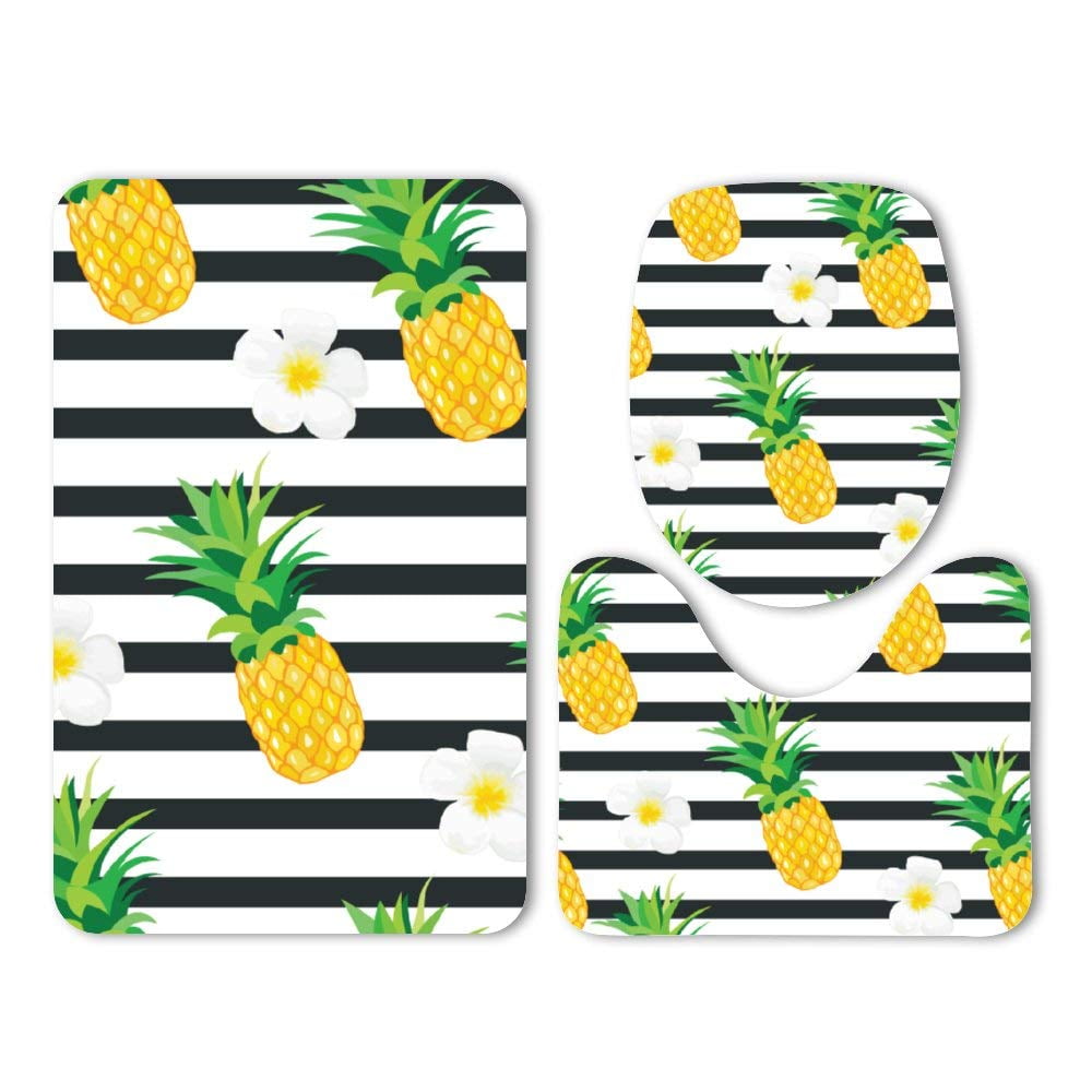 PUDMAD Flowers Frangipani Pineapple Pineapple Fruit Summer Stripes 3 ...