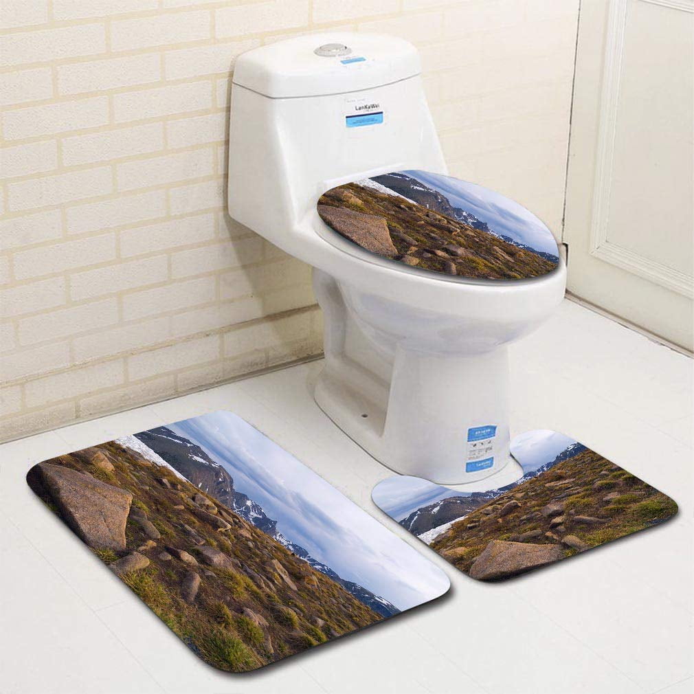 PUDMAD Rain Over Alpine Tundra 3 Piece Bathroom Rugs Set Bath Rug ...