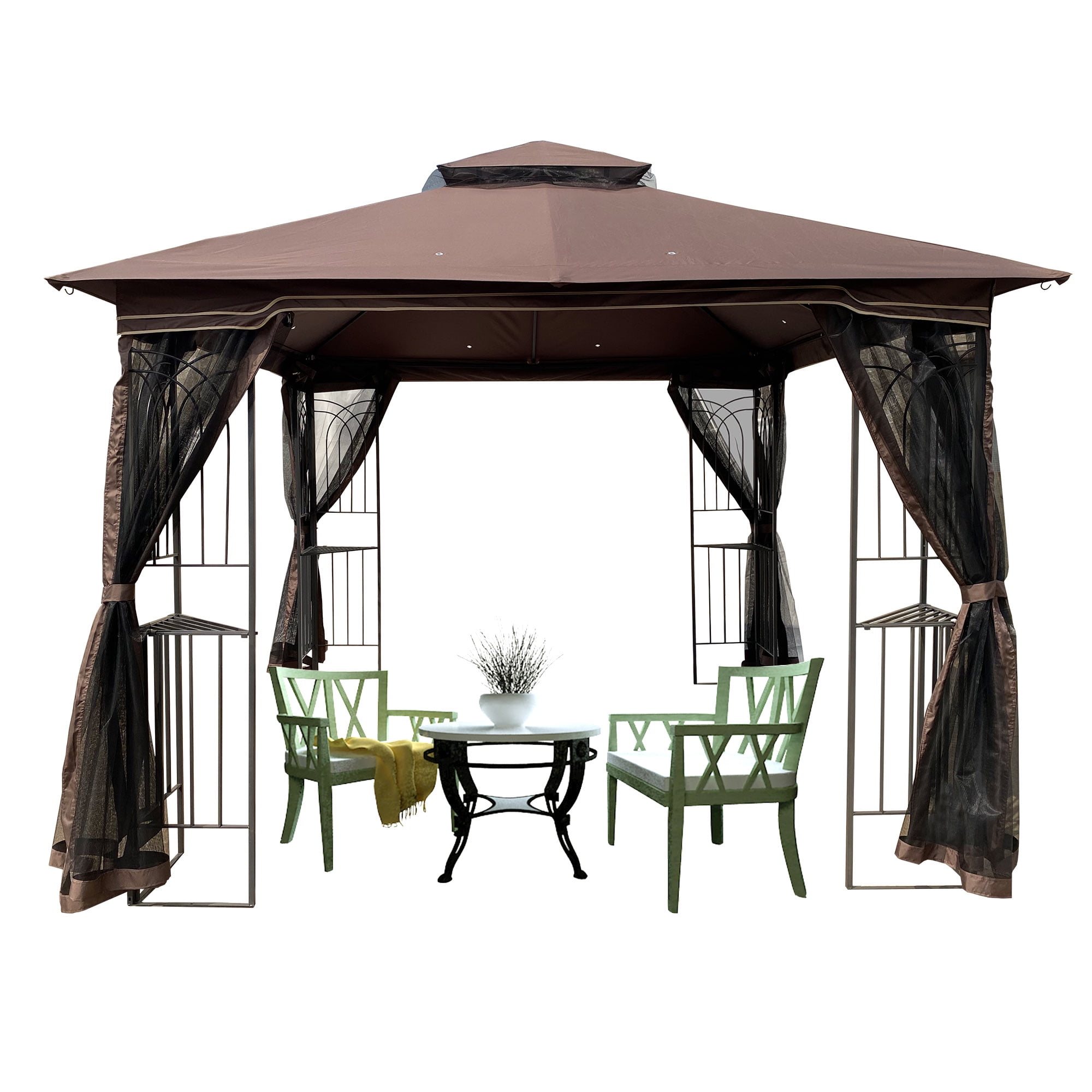 PUDO 13x10 Outdoor Grill Patio Gazebo Pop up Canopy Tent Shade Metal ...