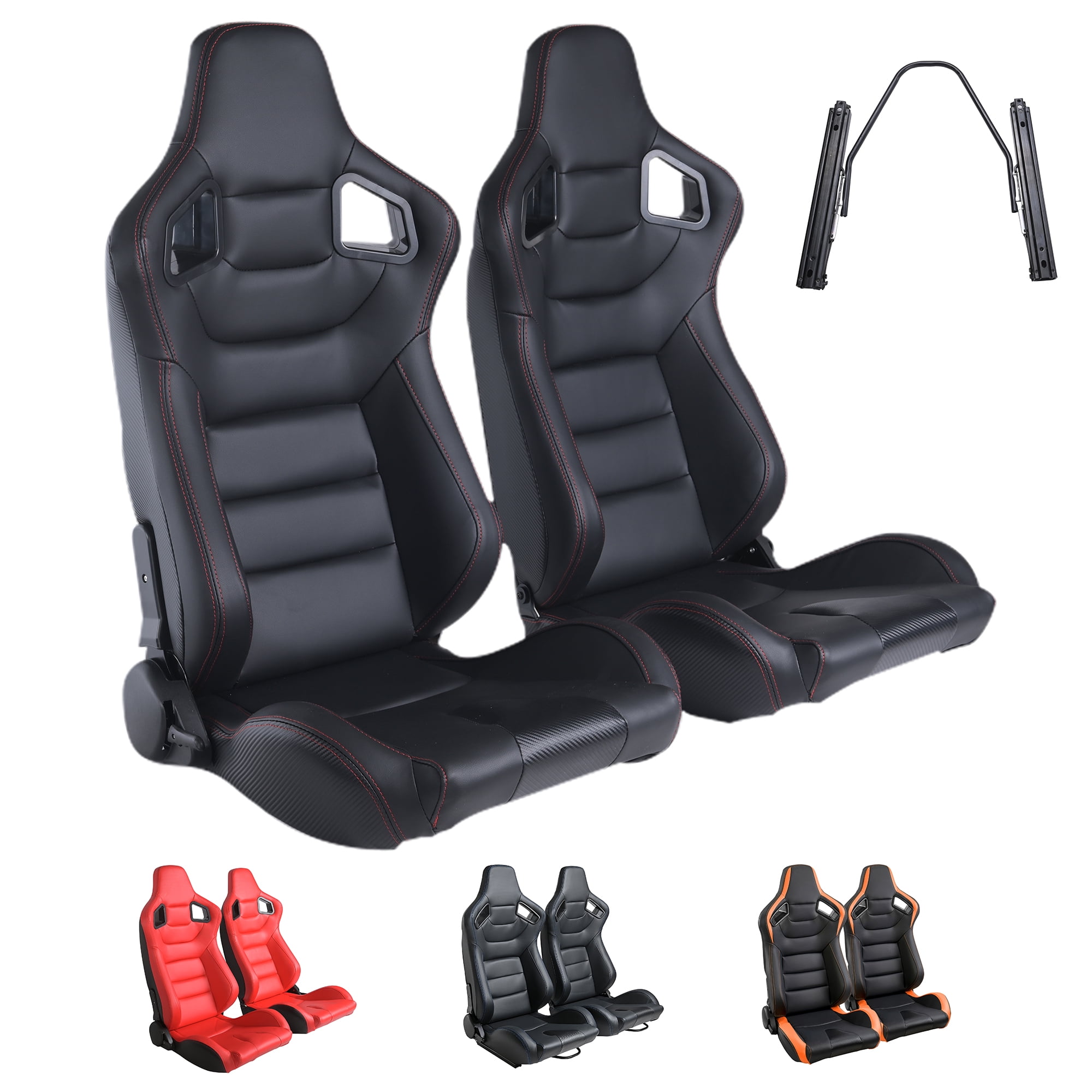 PUDO Automotive Racing Seats All Black Race Seat Simulator Leather ...