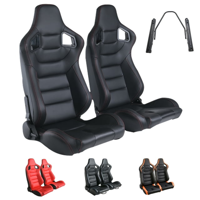 PUDO Automotive Racing Seats All Black Race Seat Simulator Leather ...