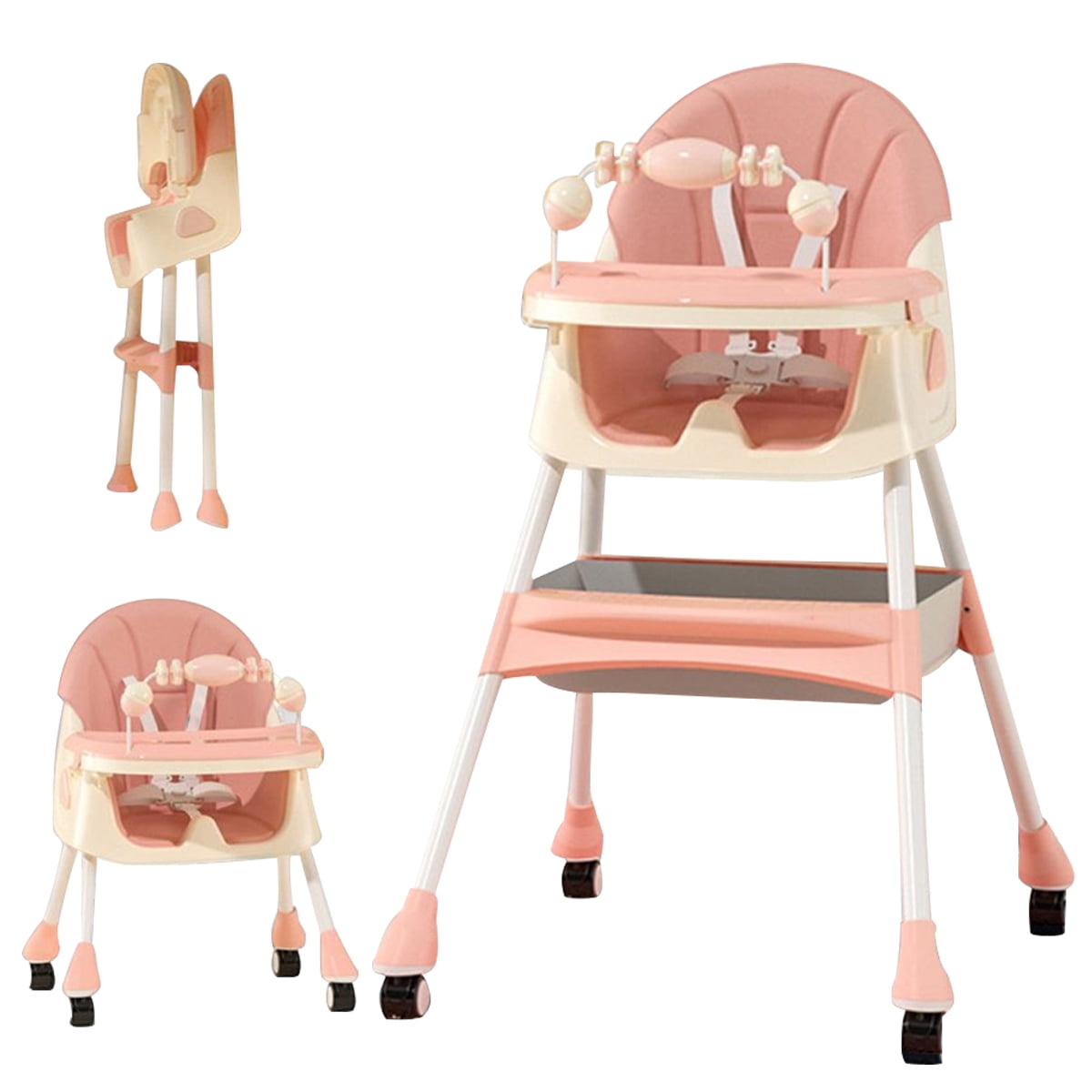 PUEDO 4-in-1 Baby High Chair Portable Toddler Dining Chairs Eat & Play ...