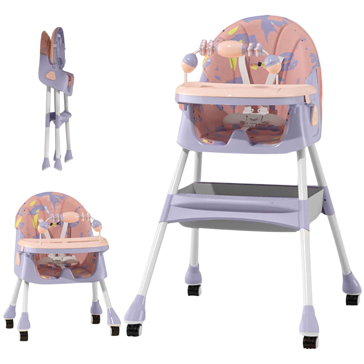 PUEDO 4-in-1 Baby High Chair Portable Toddler Dining Chairs Eat & Play ...