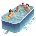 PUEDO Foldable Swimming Pool, Large Non-inflatable Adults Kids Outdoor ...