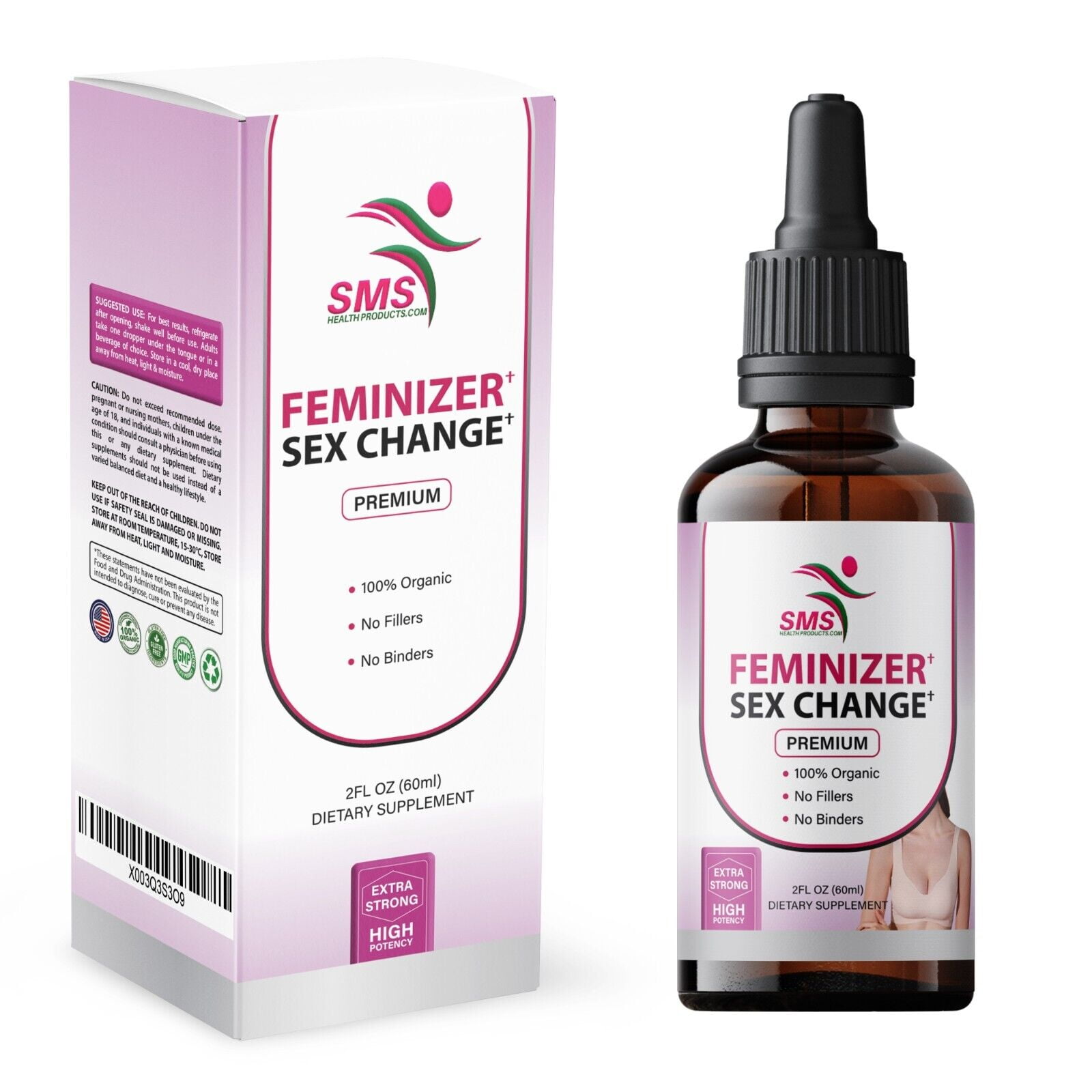 SMS FEMINIZER PUERARIA MIRIFICA TINCTURE EXTRACT DROPS ORGANIC FARMED ...