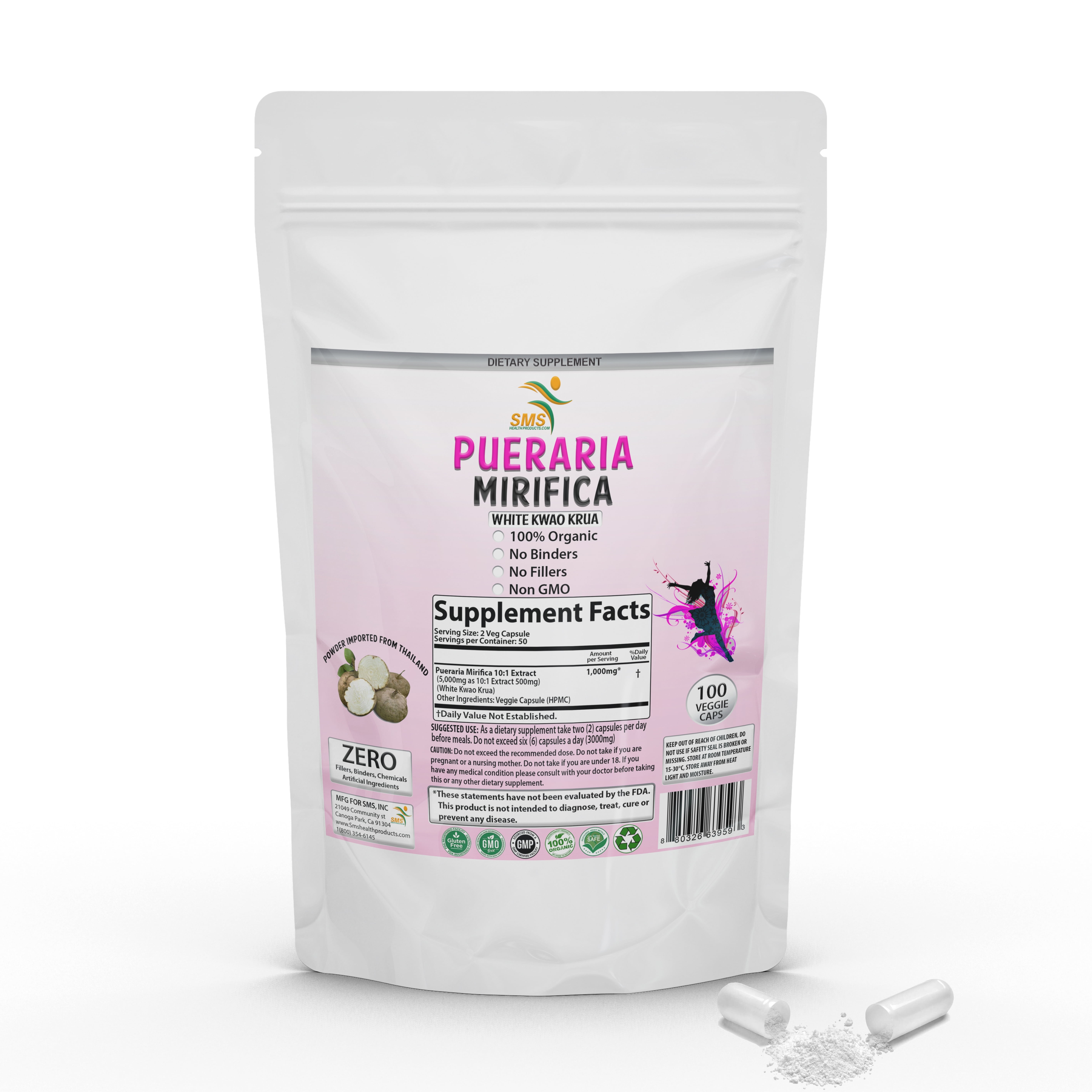 SMS Dietary Supplement - Organic Pueraria Mirifica (White Kwao Krua ...