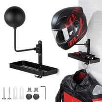 Acekid Motorcycle Helmet Holder Wall Mount, Helmet Rack with Wooden ...