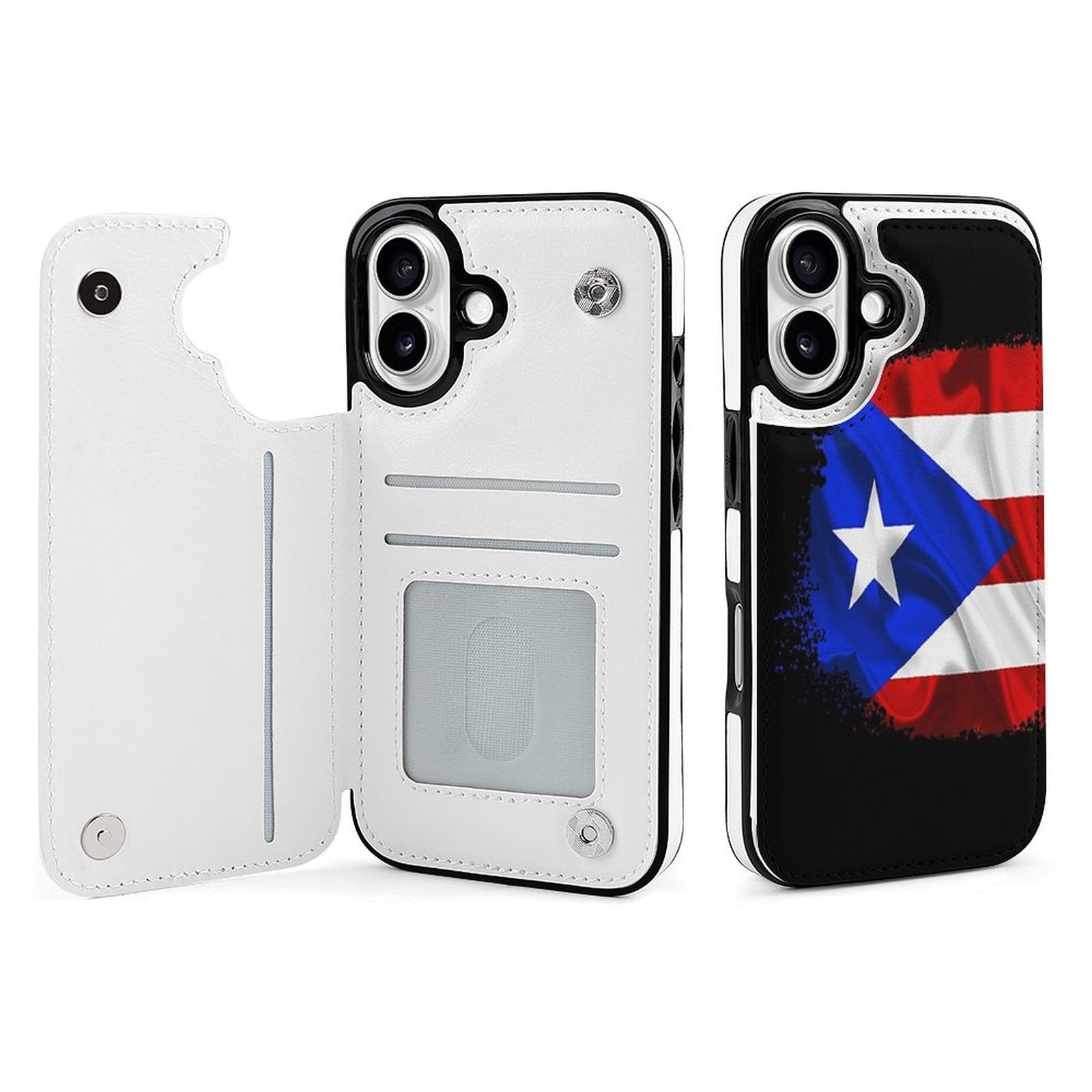 PUERTO RICAN FLAG Leather Wallet Case for iPhone 16 Pro Max 16E 16SE4 ...