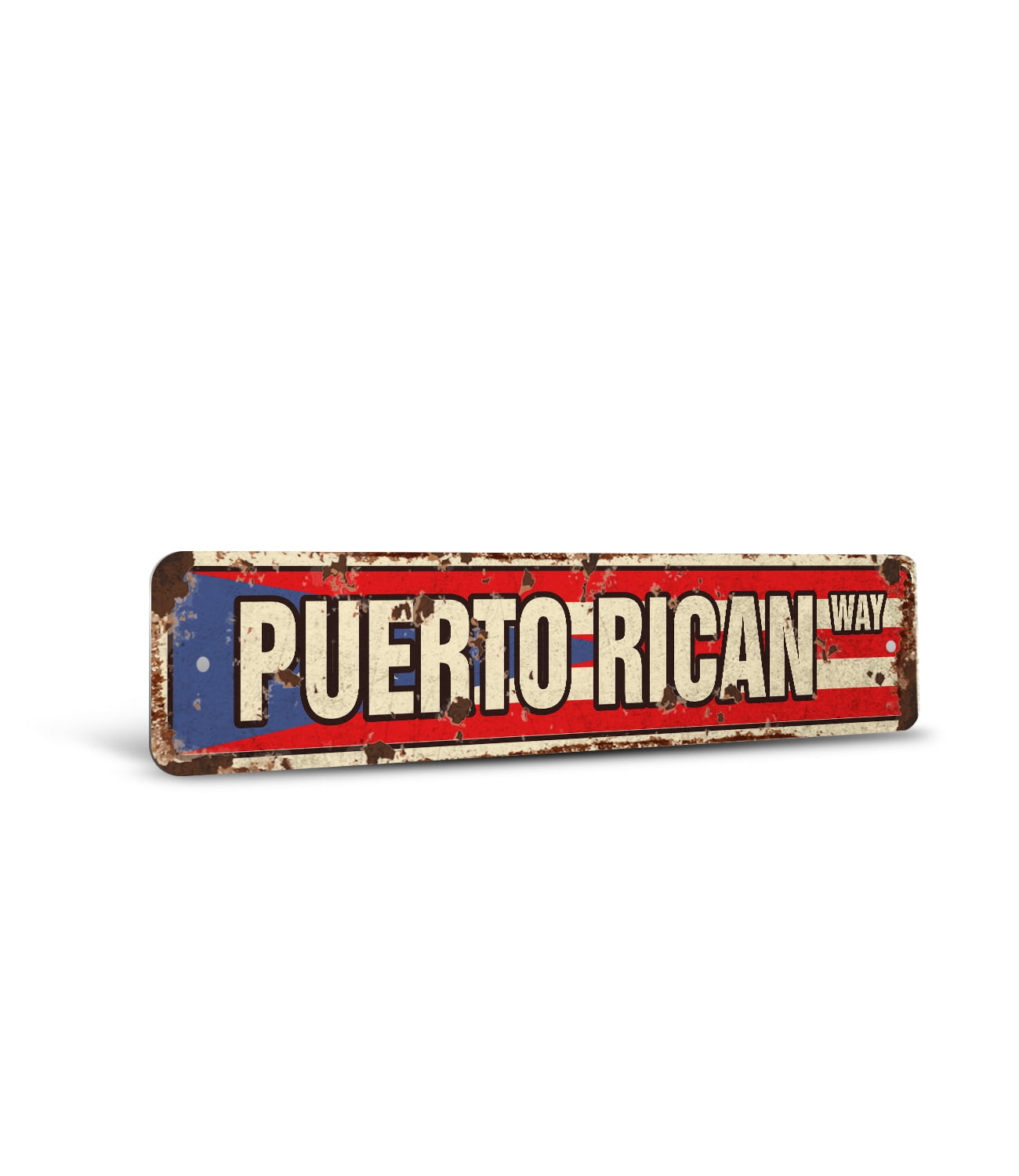 PUERTO RICAN FLAG Vintage Style Rustic Street Sign – Puerto Rico ...