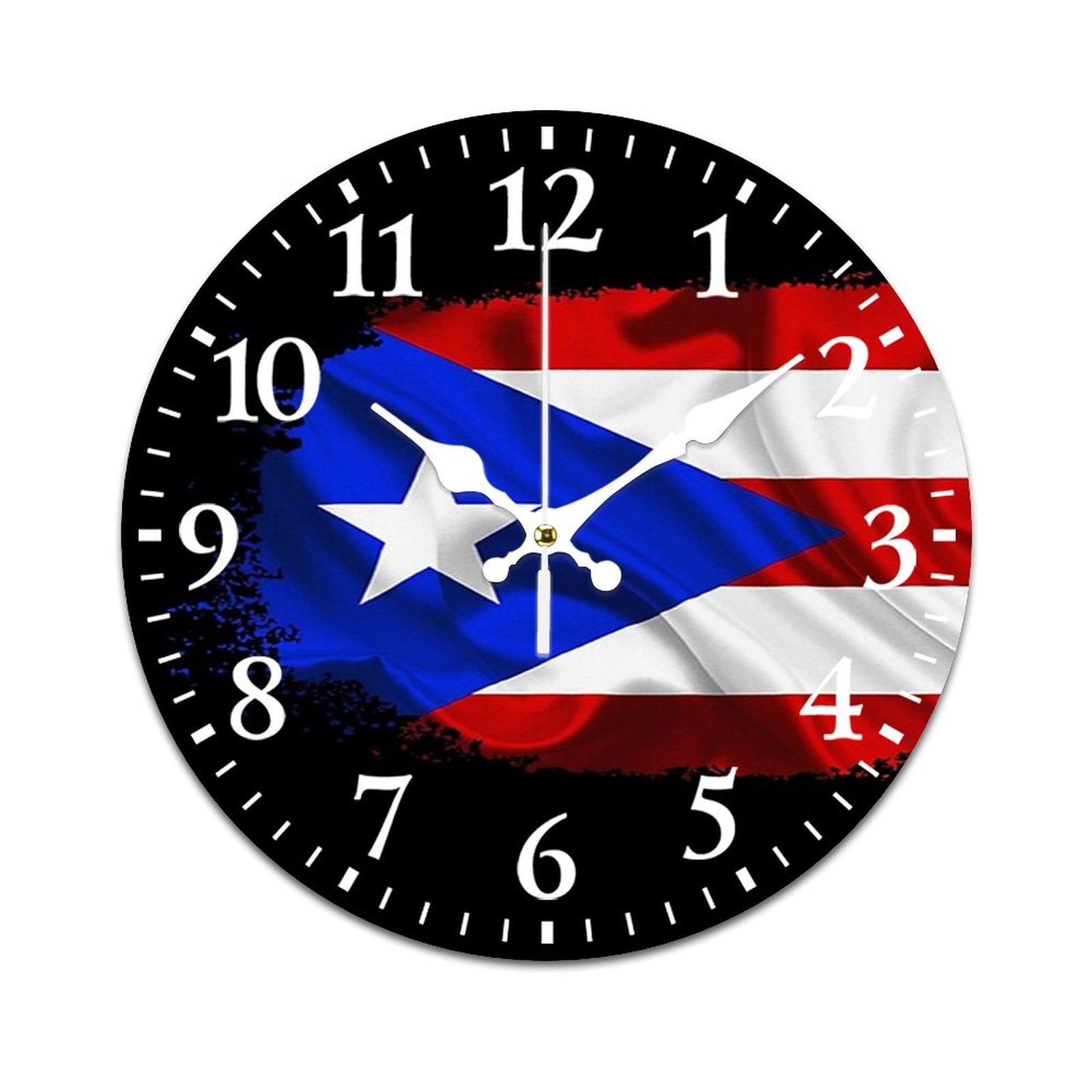 PUERTO RICAN FLAG by Solomaskx Wall Clock Modern Design Clocks Wall ...