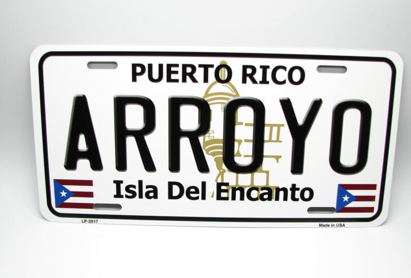 PUERTO RICO ARROYO ISLA DEL ENCANTO METAL CAR LICENSE PLATE AUTOTAG ...