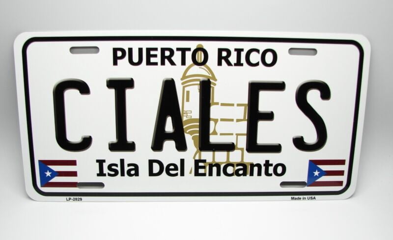 PUERTO RICO CIALES ISLA DEL ENCANTO METAL CAR NOVELTY LICENSE PLATE ...