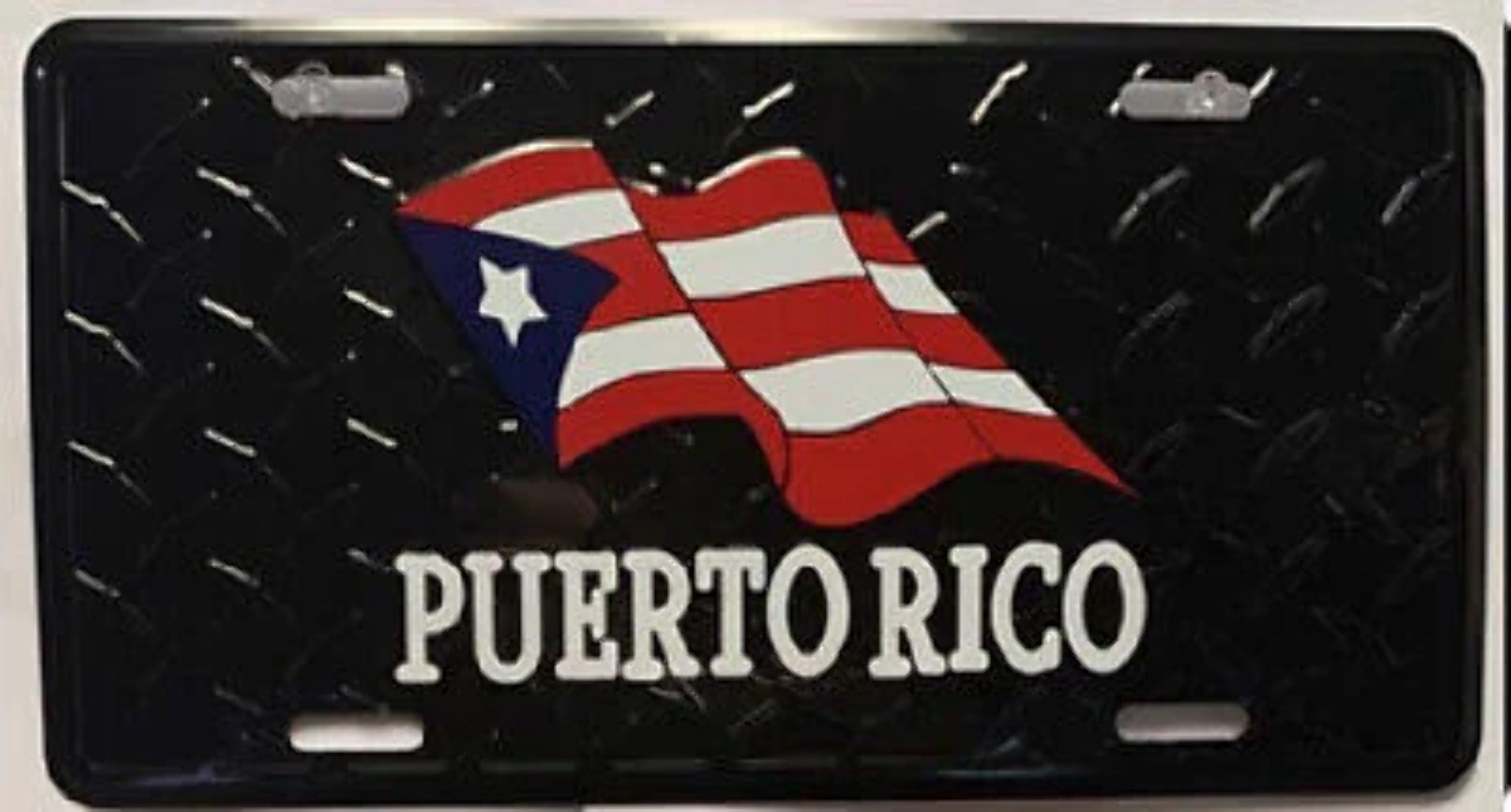 PUERTO RICO DIAMOND PLATE BLACK TACTICAL Embossed License Plate ...