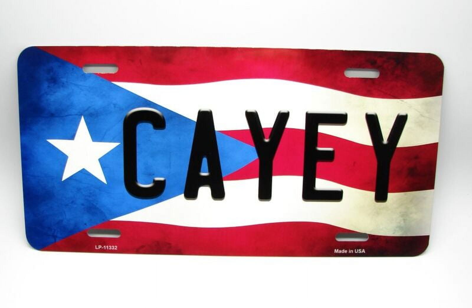 PUERTO RICO FLAG CAYEY ISLA DEL ENCANTO METAL CAR LICENSE PLATE AUTOTAG ...