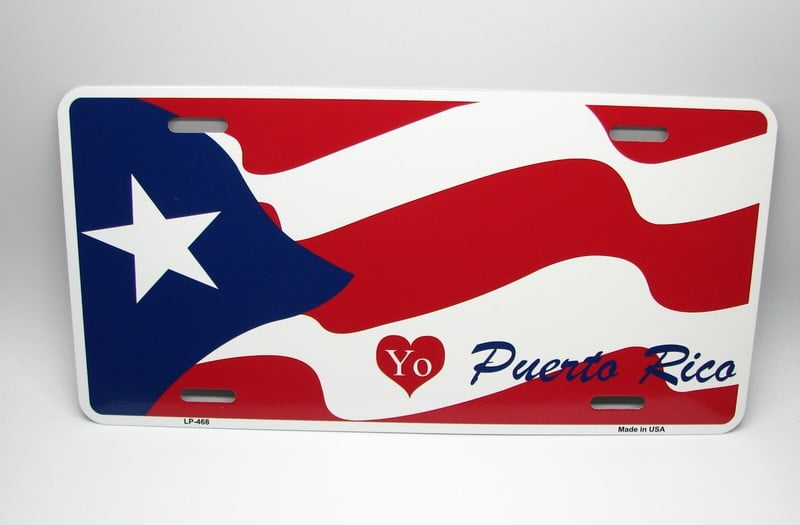 PUERTO RICO FLAG I LOVE PUERTO RICO METAL CAR NOVELTY LICENSE PLATE ...