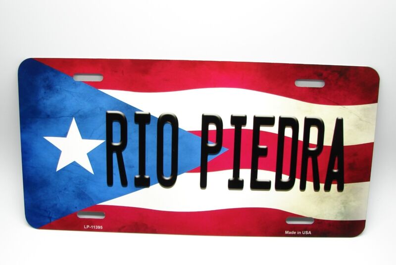 PUERTO RICO FLAG RIO PIEDRA ISLA DEL ENCANTO METAL CAR NOVELTY LICENSE ...