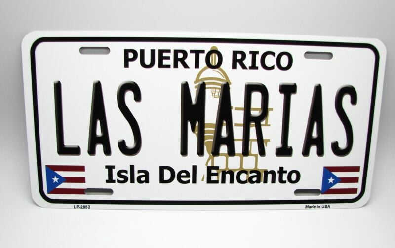 PUERTO RICO LAS MARIAS ISLA DEL ENCANTO METAL CAR NOVELTY LICENSE PLATE ...