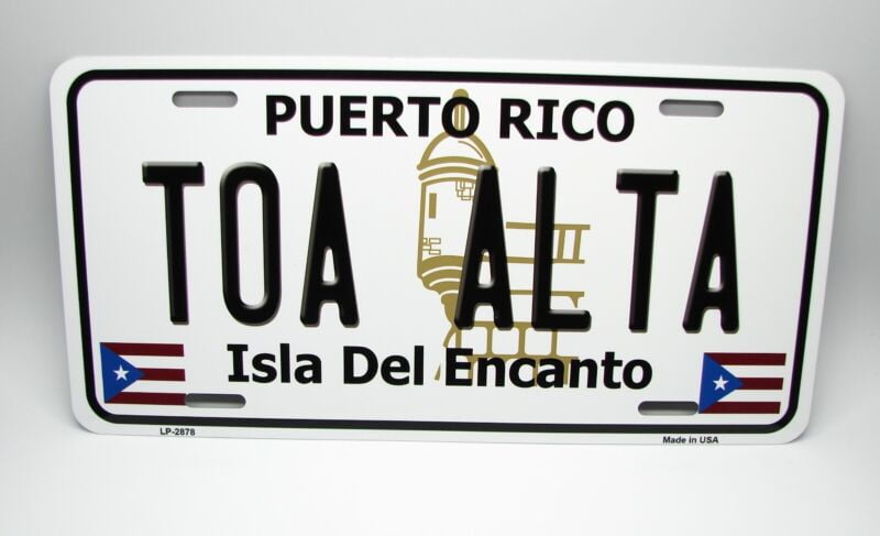 PUERTO RICO TOA ALTA ISLA DEL ENCANTO METAL CAR NOVELTY LICENSE PLATE ...