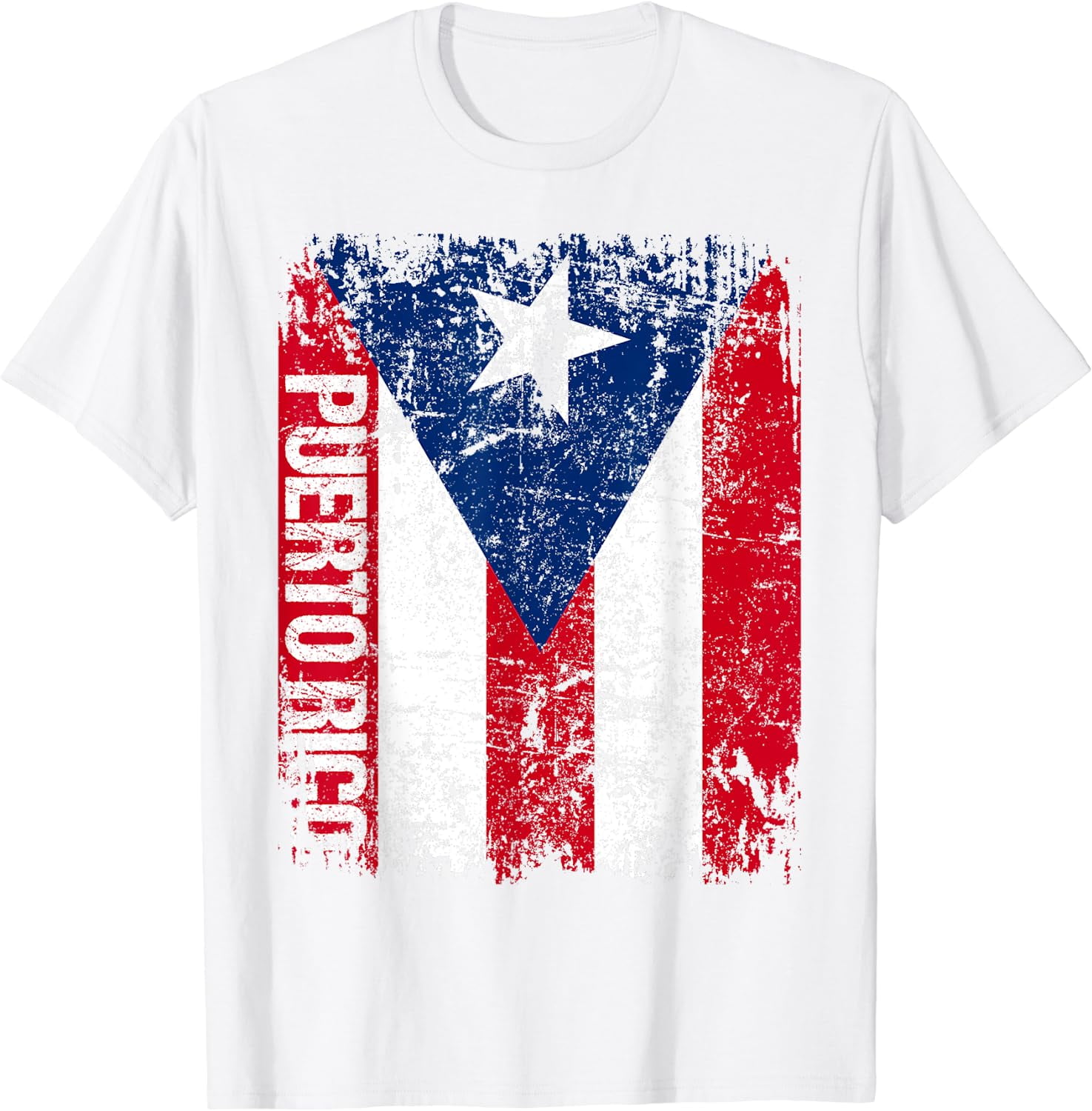 PUERTO RICO Vintage Flag | White Grey Heather | PUERTO RICO T-Shirt ...