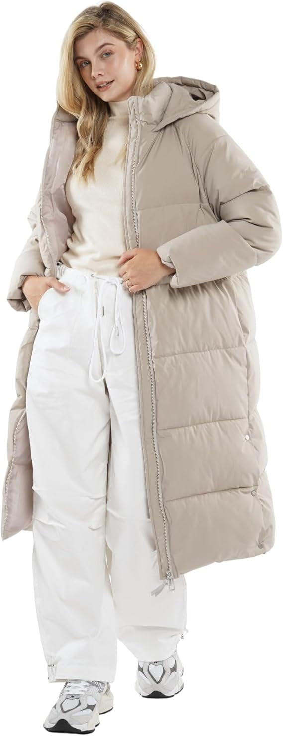 PUFFIT Extra Long Puffer Jackets for Women, Hooded, Warm, Water ...