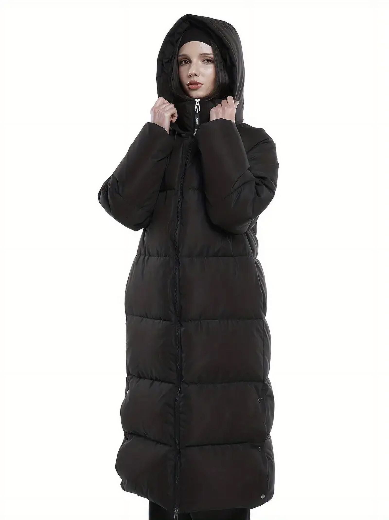 PUFFIT Extra Long Puffer Jackets for Women, Hooded, Warm, Water ...