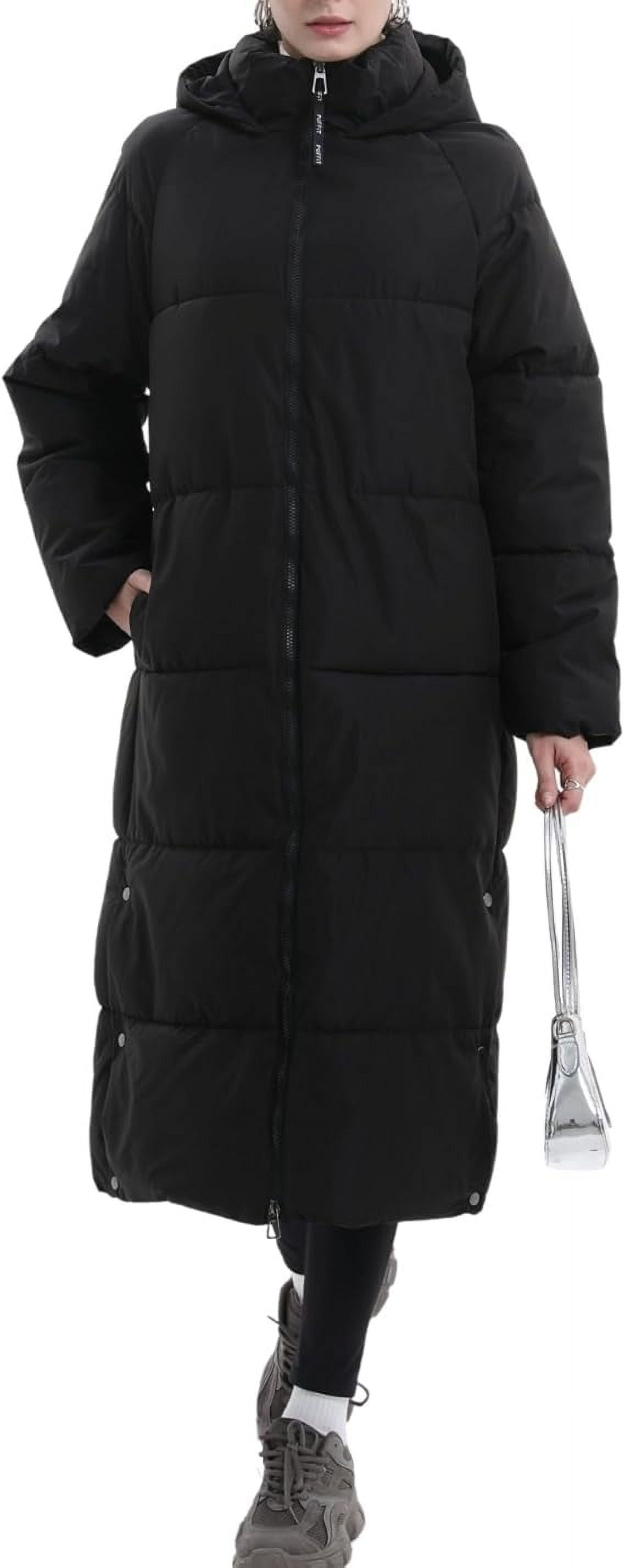PUFFIT Extra Long Puffer Jackets for Women, Hooded, Warm, Water ...