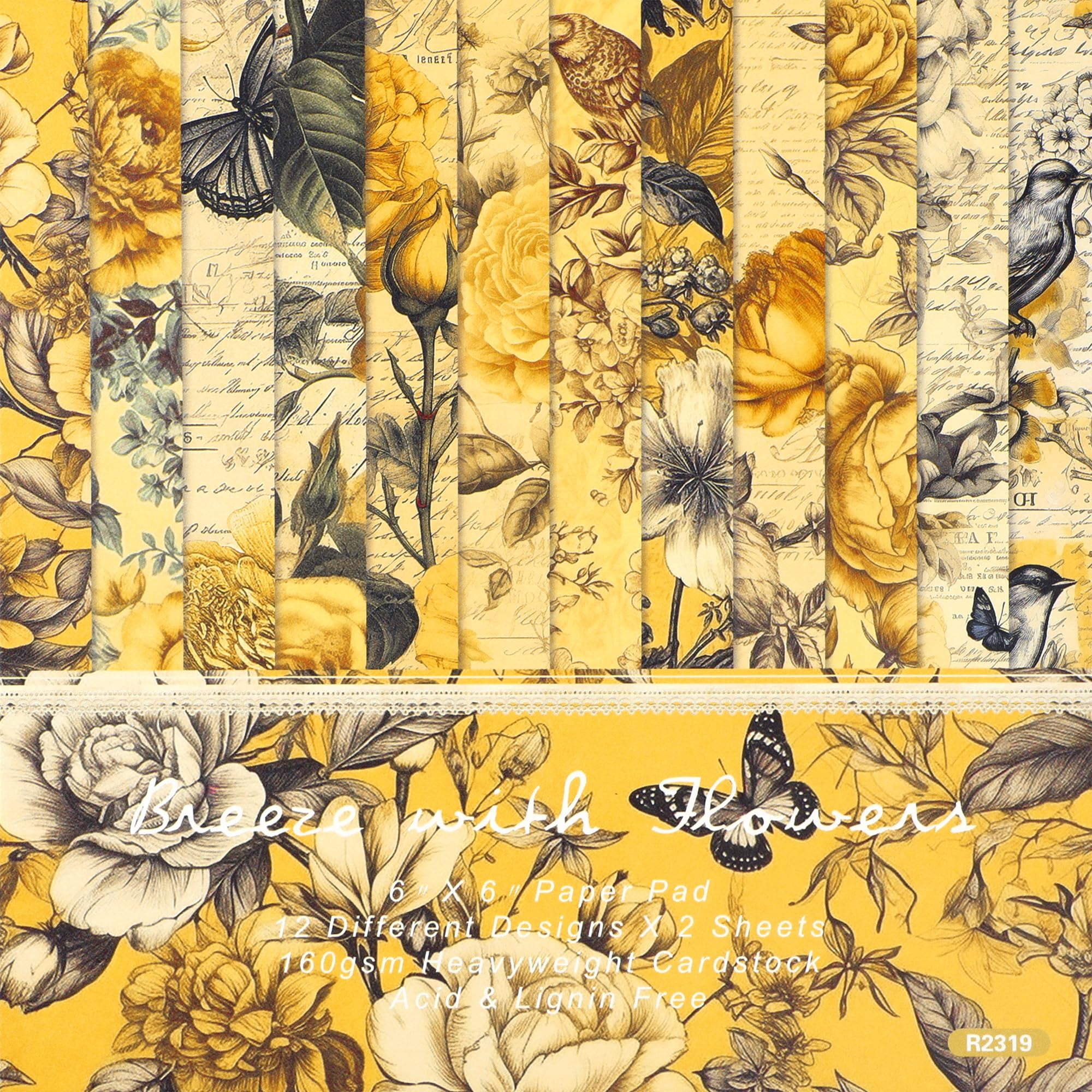 PUIKSXER 24 Sheets of OIF8 Flowers Theme Scrapbook Paper, 6 Inchs ...