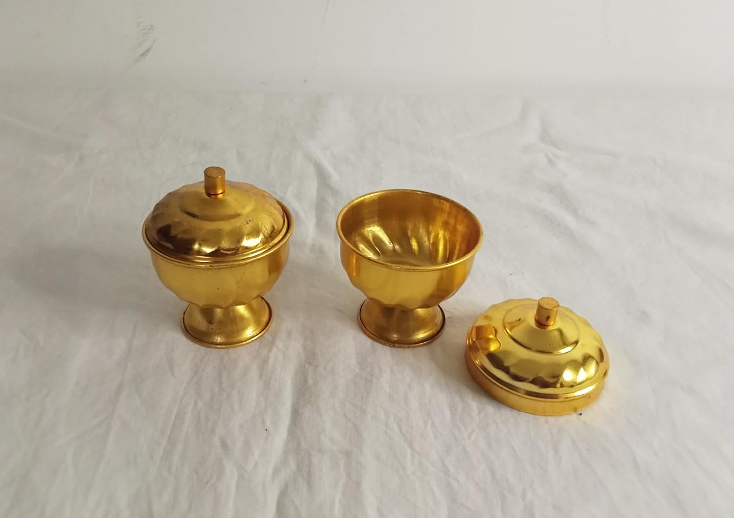 PUJA CELEBRATIONS Twin Set Kumkum Box Elegant Sindoor Chandan Holder ...