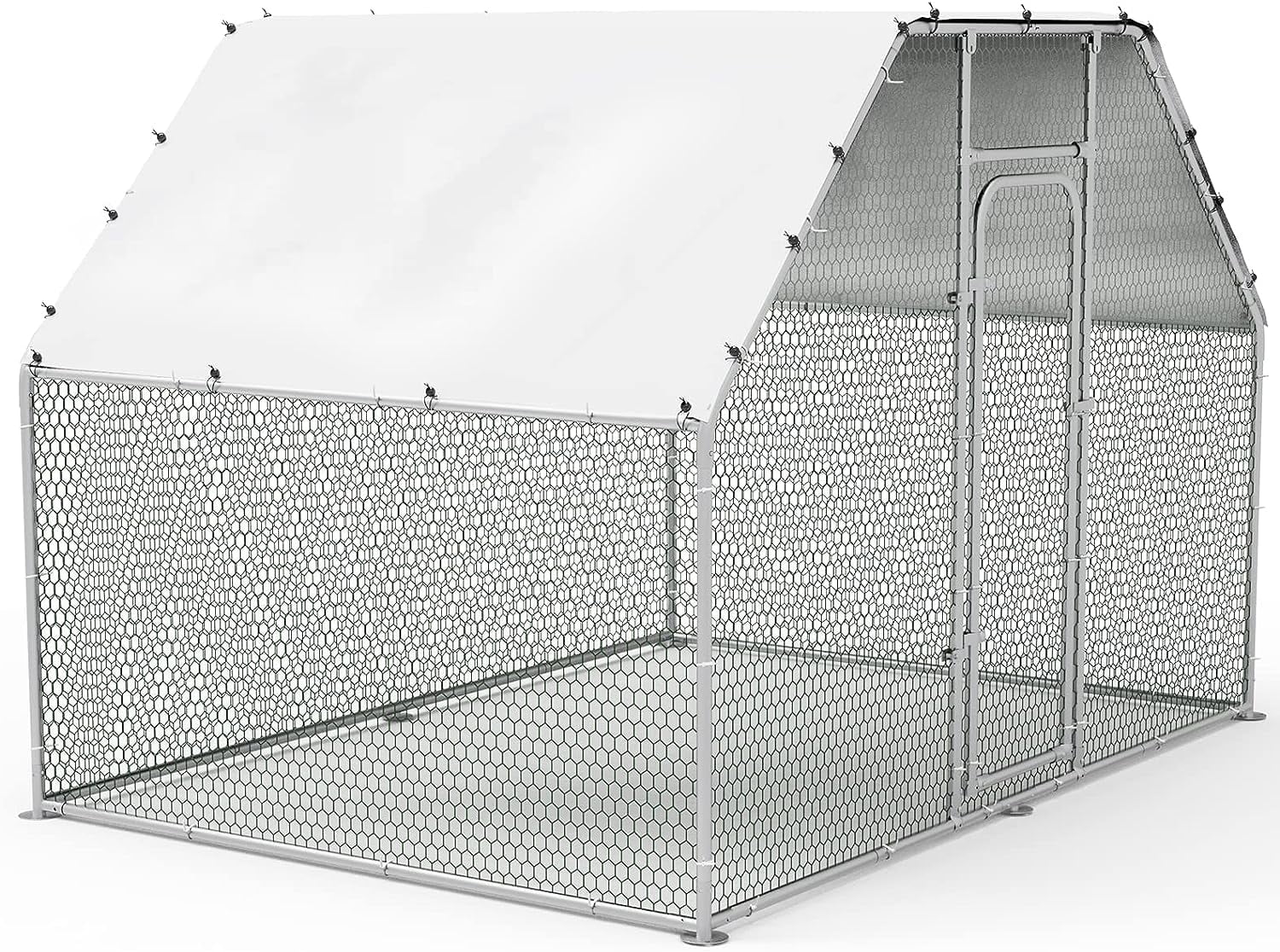 PUKAMI Metal Chicken Coop, Waterproof, Heavy Duty, Wind/Rain/UV ...
