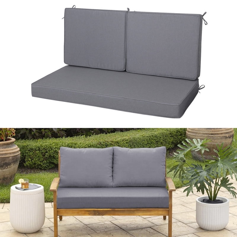 PUKNLY Outdoor Loveseat Cushion Set, 48 x 43in, Waterproof Patio ...