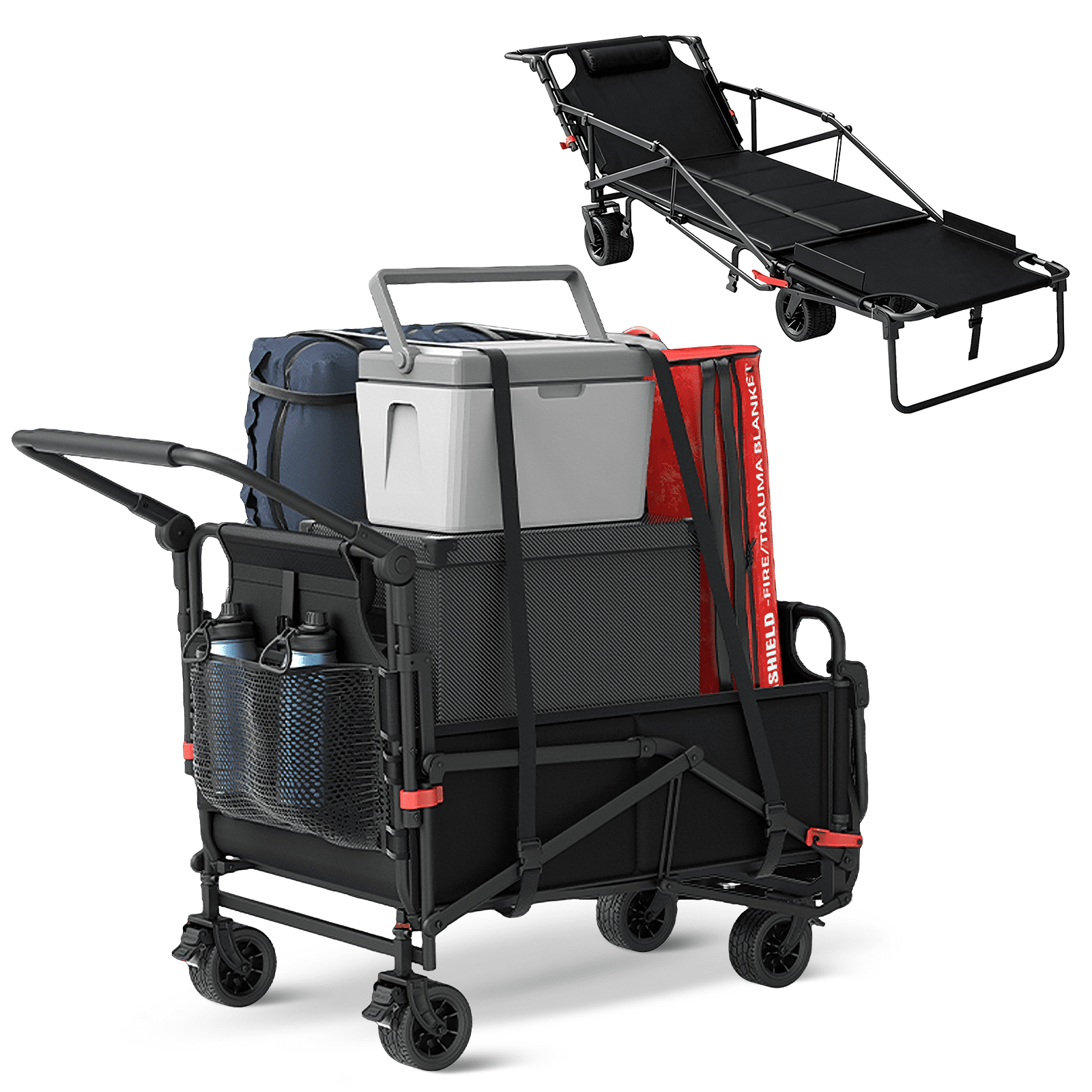 PUKNLY Wagons Carts Foldable Heavy Duty and Camping Chair, Hold 440 Lbs ...
