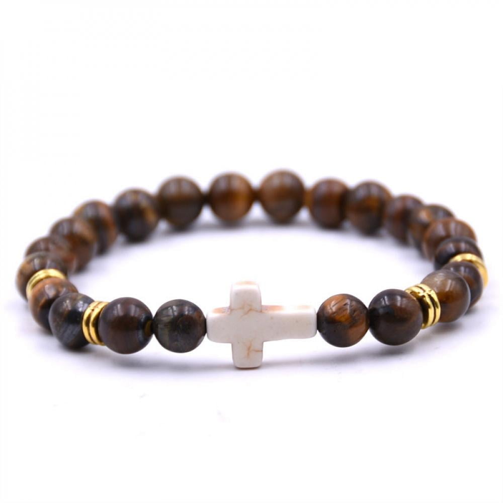 PULABO Mens and Women Bracelet for Men Onyx Tigers Eye Beaded Bracelet ...