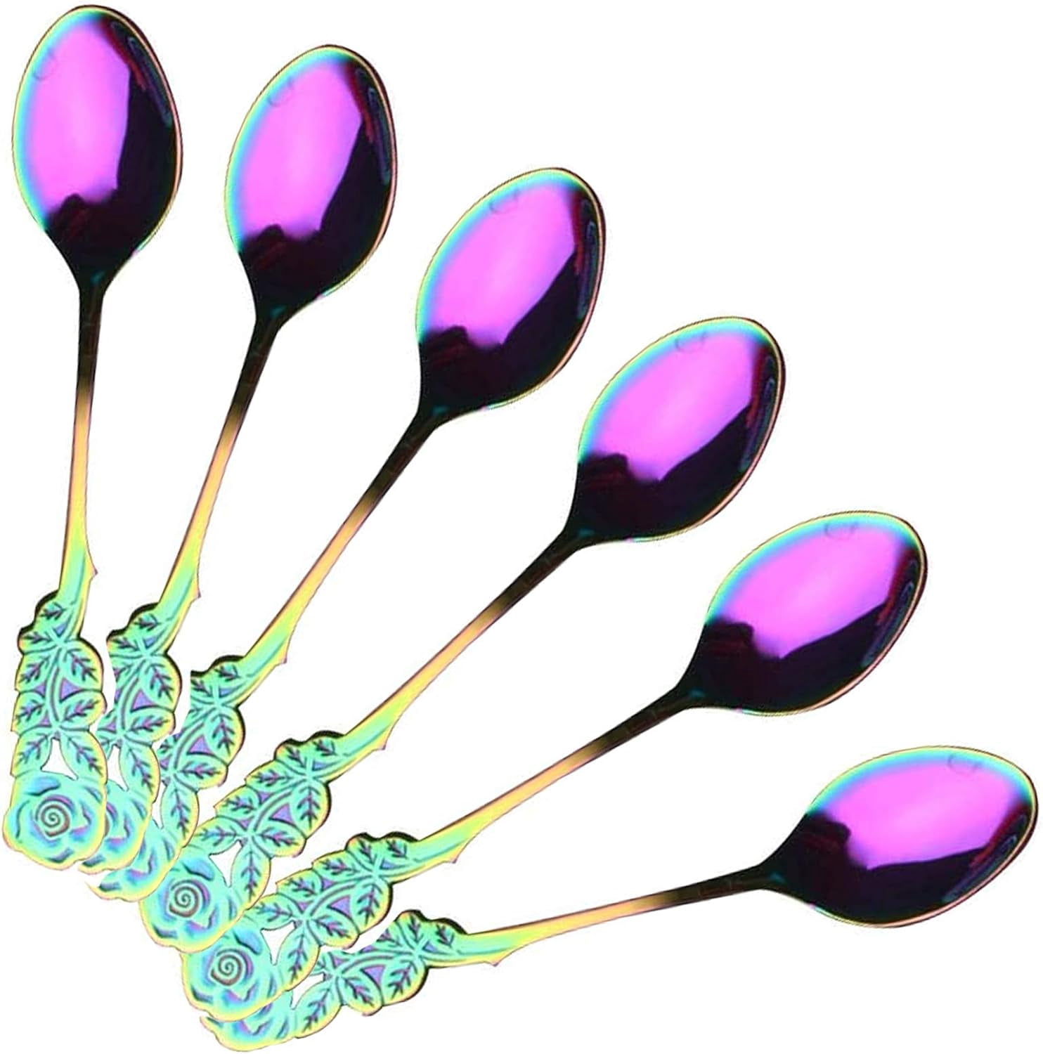 PULANLA 6PCS Mini Coffee Spoon Set - Stainless Steel Dessert Spoons ...